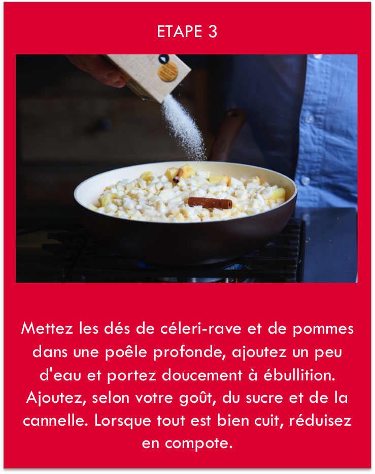 Recette de la semaine : Poulet avec compote pomme-céleri